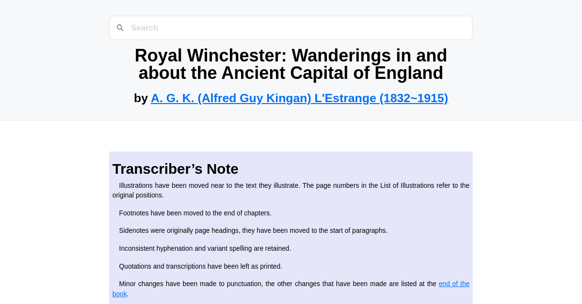 Royal Winchester: Wanderings in and about the Ancient Capital of ...