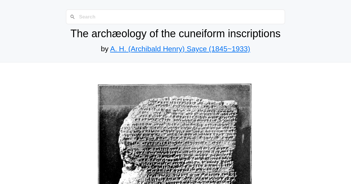 The archæology of the cuneiform inscriptions