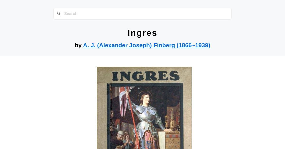 Ingres by A. J. (Alexander Joseph) Finberg (1866~1939)