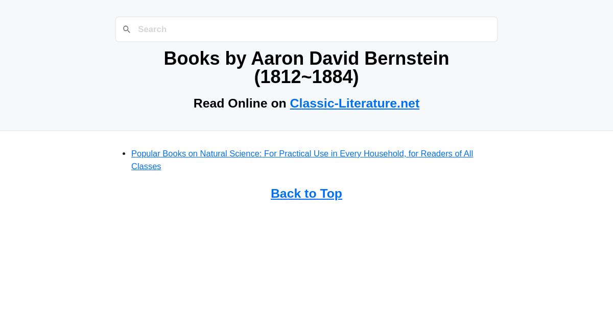 Books by Aaron David Bernstein (1812~1884) - Read Online on Classic ...