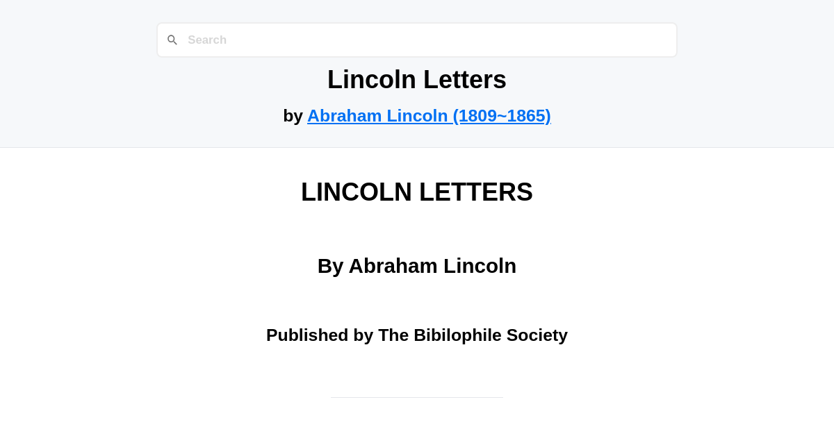 Lincoln Letters