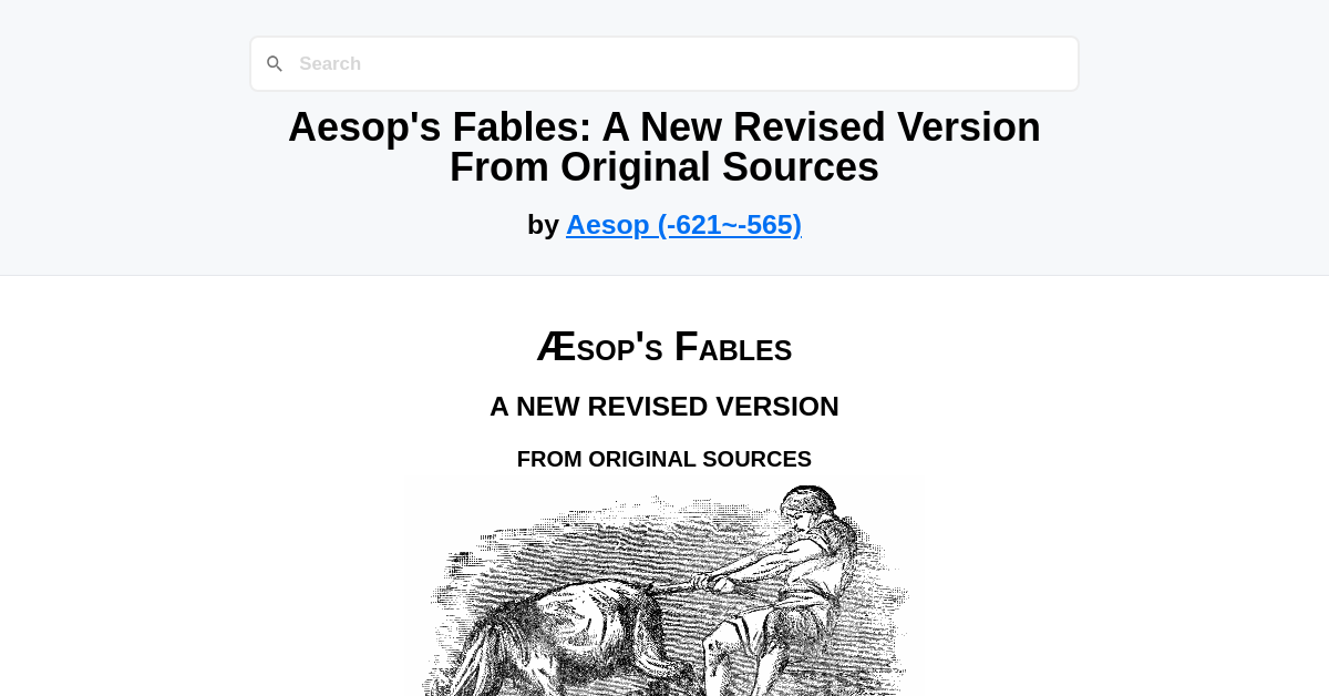 Aesop's Fables: A New Revised Version From Original Sources by Aesop ...