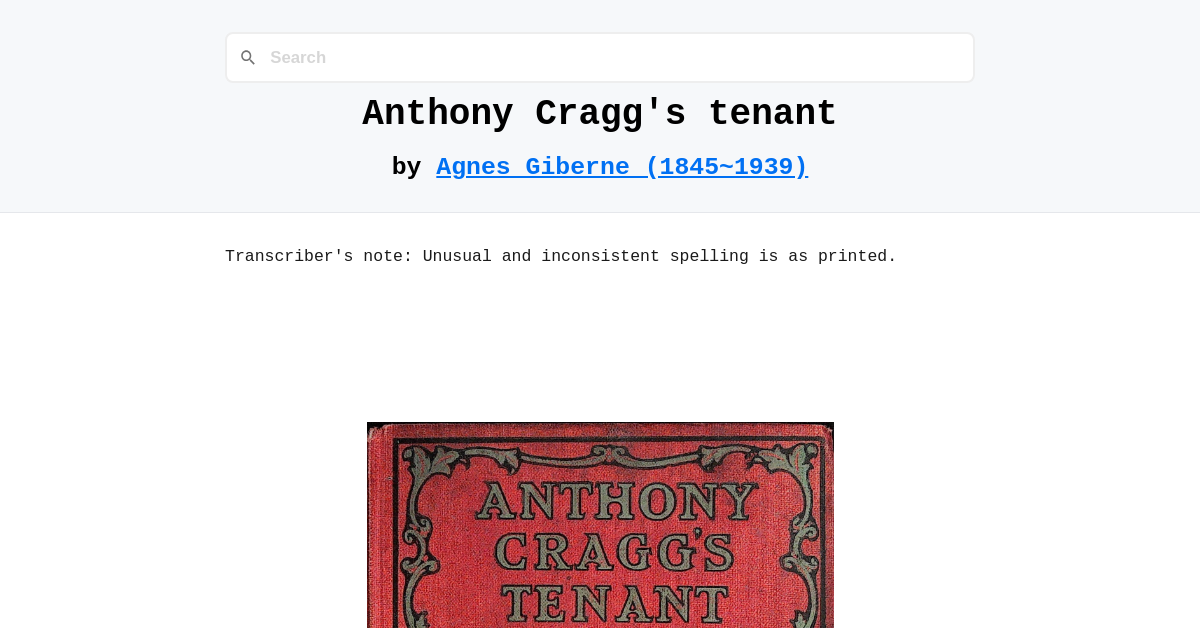 Anthony Cragg's tenant by Agnes Giberne (1845~1939)