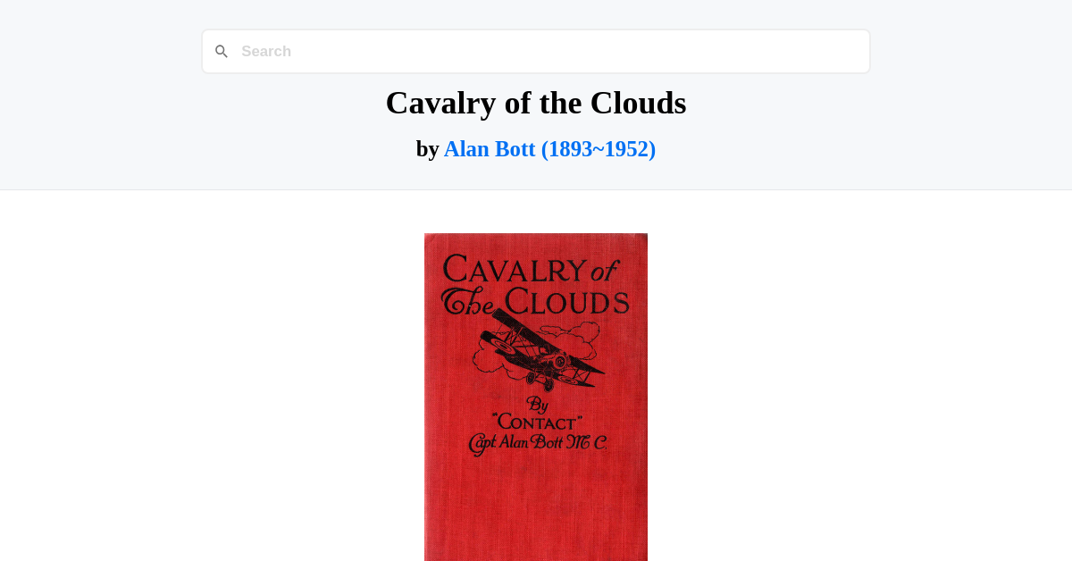 Cavalry of the Clouds by Alan Bott (1893~1952)
