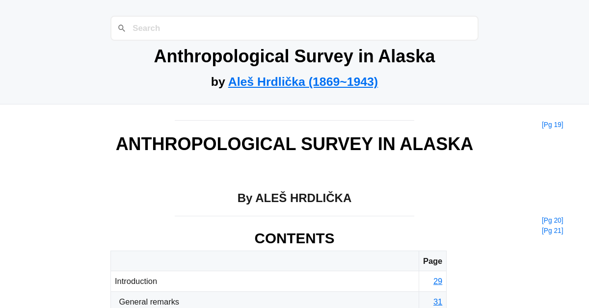 Anthropological Survey in Alaska by Aleš Hrdlička (1869~1943)