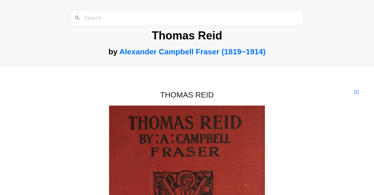 Thomas Reid by Alexander Campbell Fraser (1819~1914)