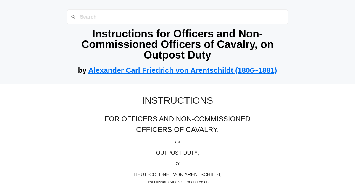Instructions for Officers and Non-Commissioned Officers of Cavalry, on ...