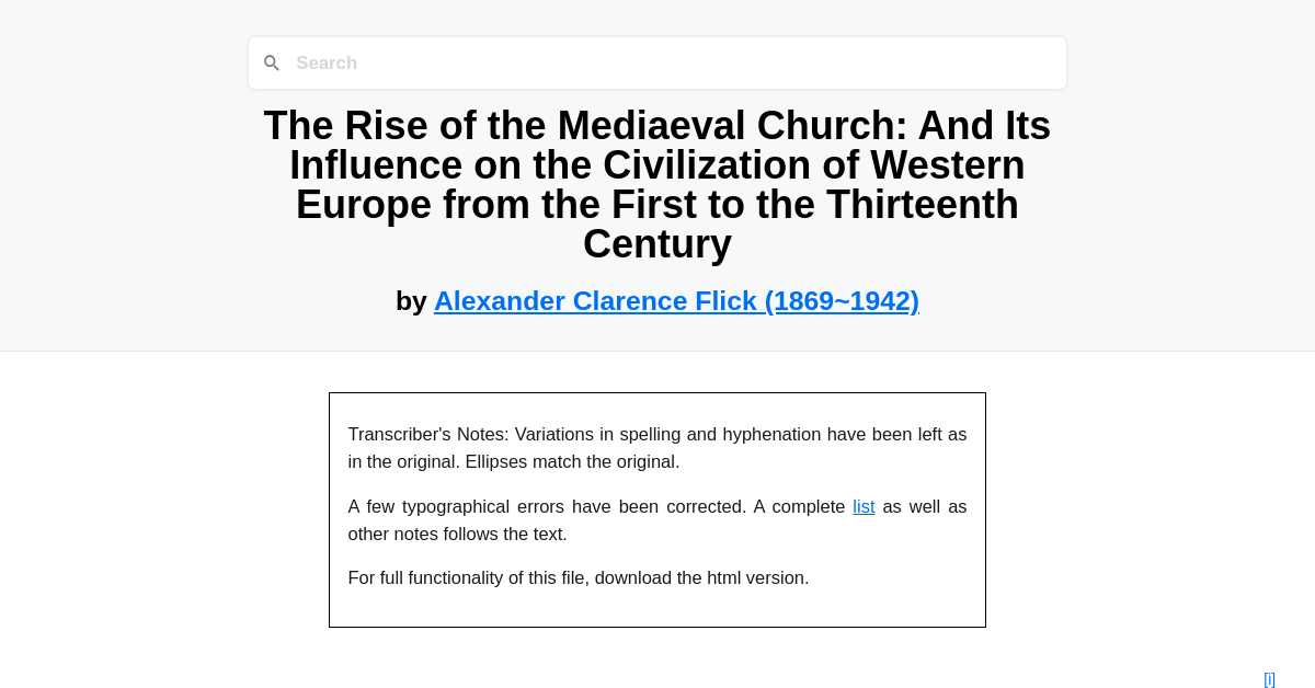 The Rise of the Mediaeval Church: And Its Influence on the Civilization ...