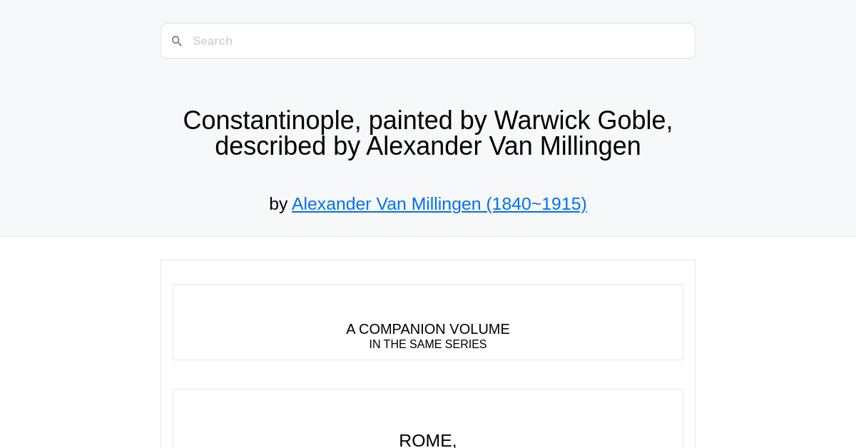 Constantinople, painted by Warwick Goble, described by Alexander Van ...