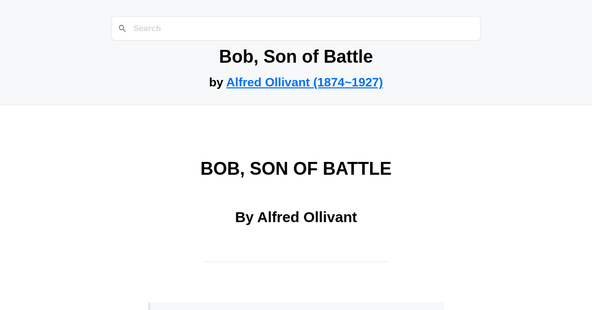 Bob, Son of Battle
