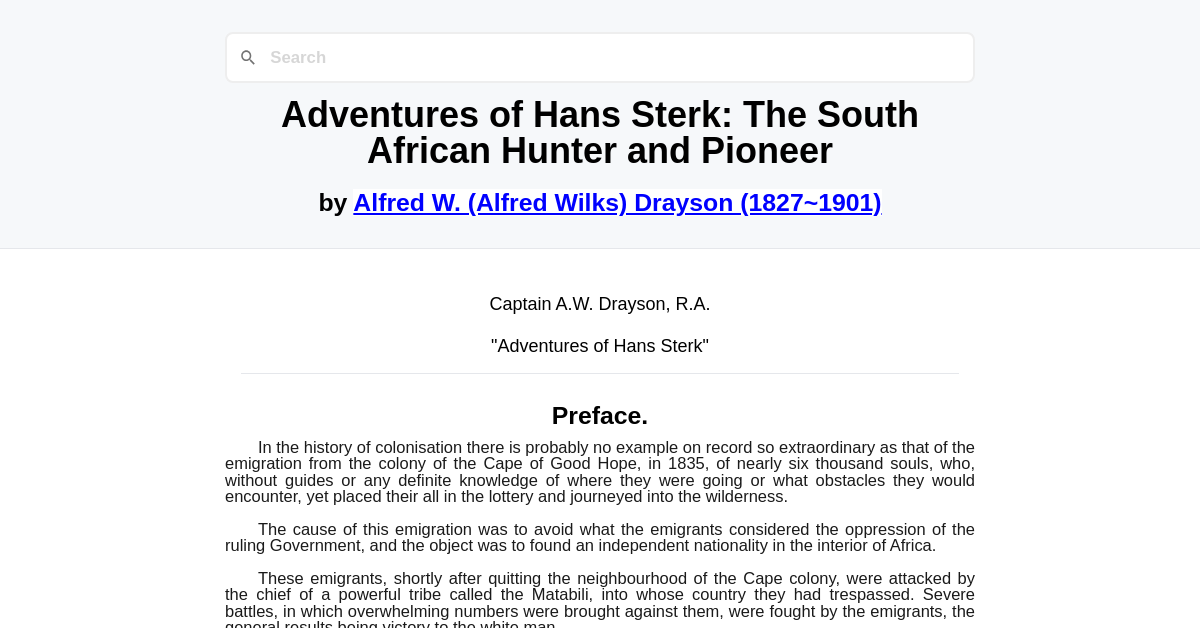 Adventures of Hans Sterk: The South African Hunter and Pioneer by ...