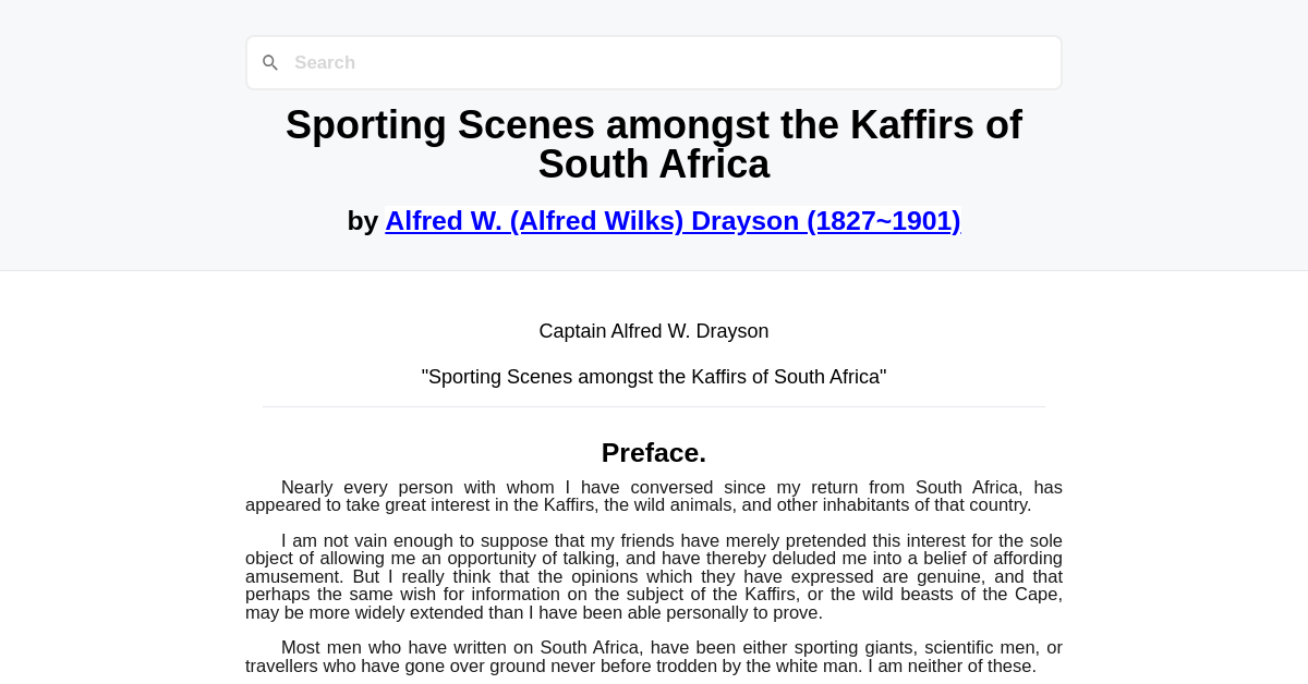 Sporting Scenes amongst the Kaffirs of South Africa by Alfred W ...