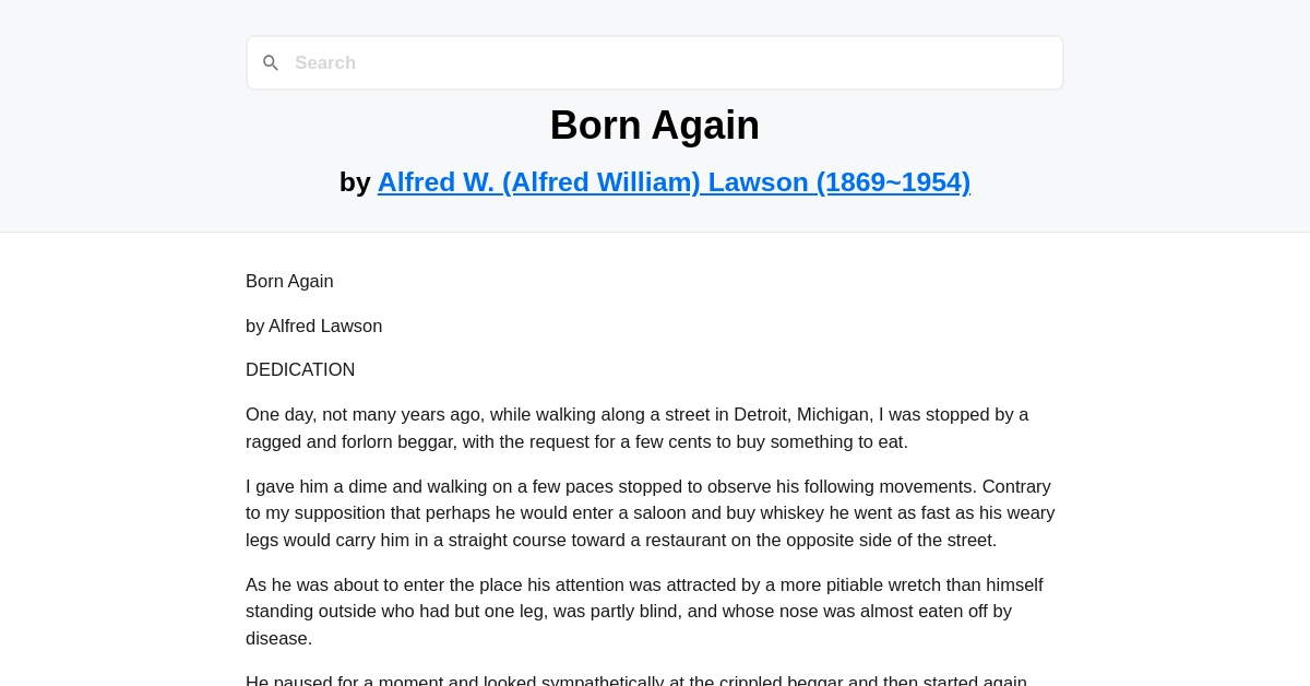 Born Again by Alfred W. (Alfred William) Lawson (1869~1954)
