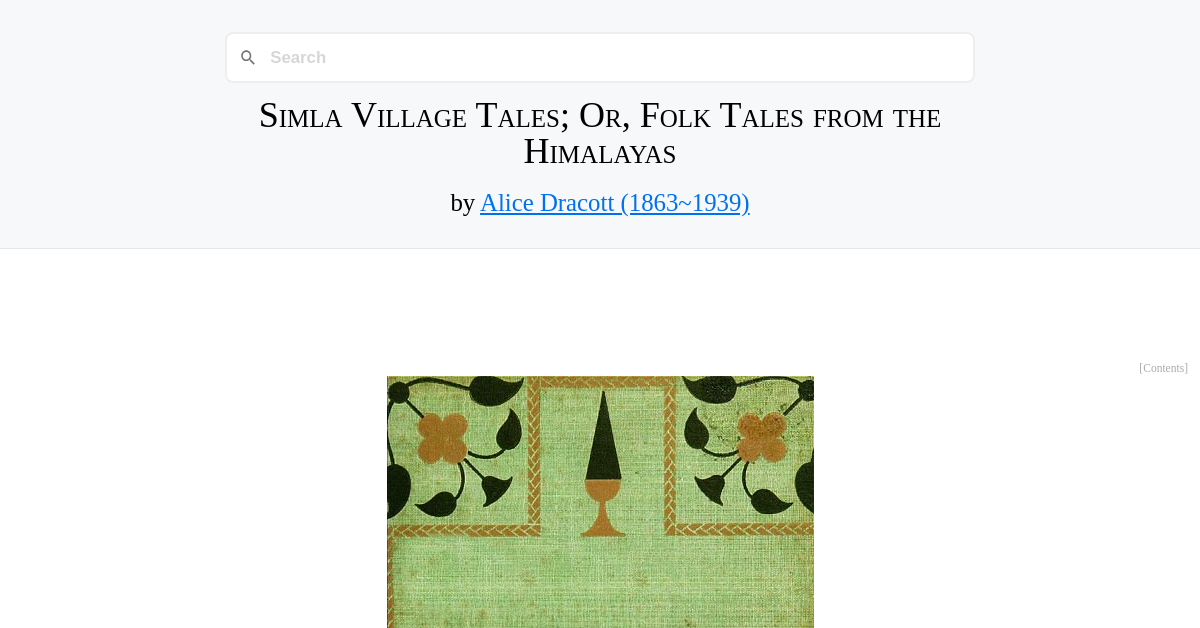 Simla Village Tales; Or, Folk Tales from the Himalayas by Alice Dracott ...