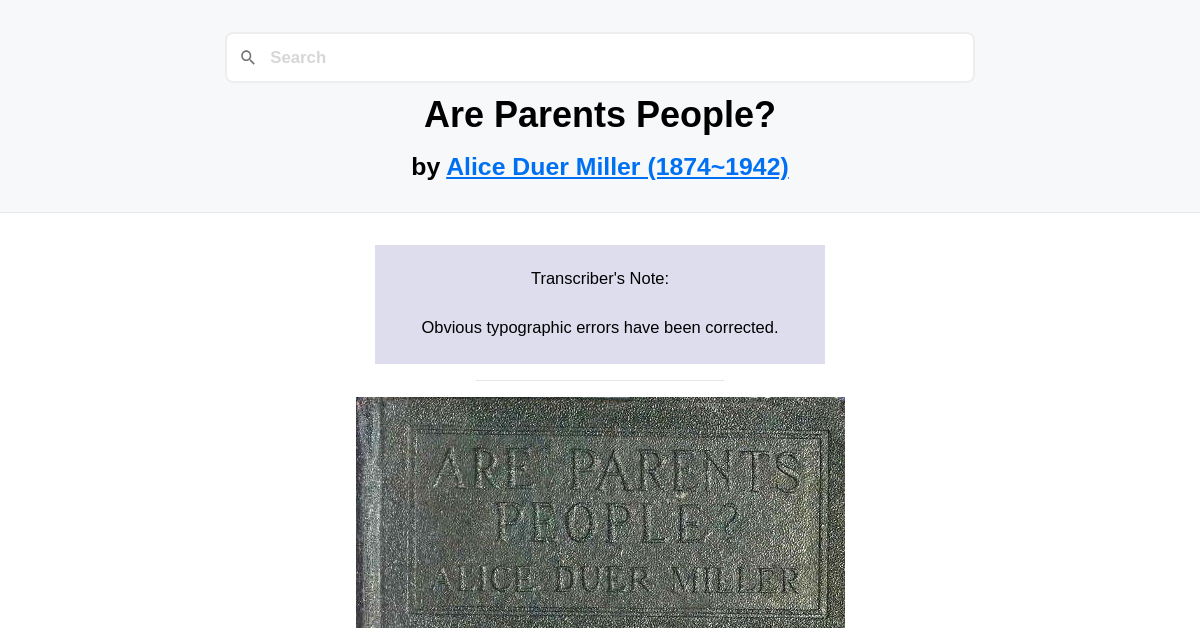 Are Parents People? by Alice Duer Miller (1874~1942)