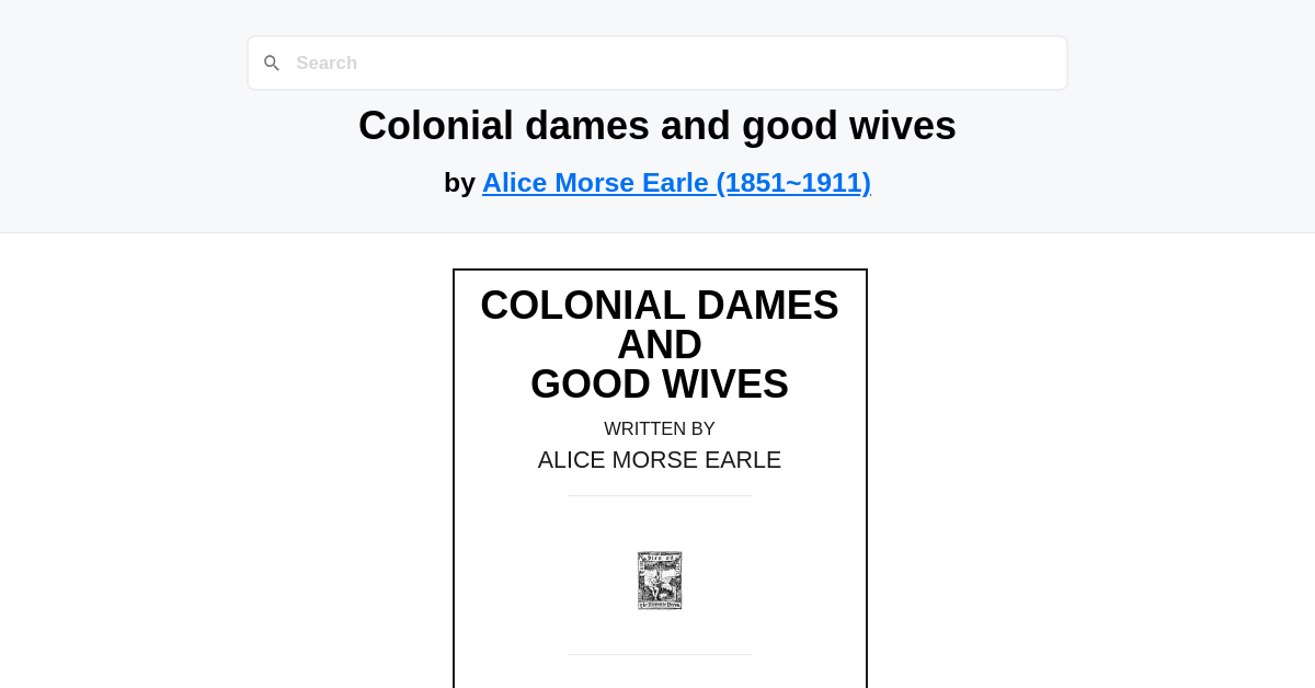 Colonial dames and good wives