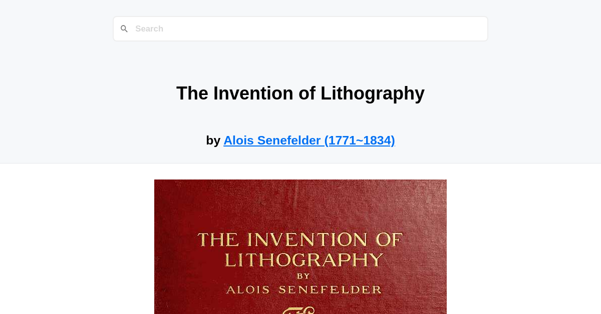 The Invention of Lithography