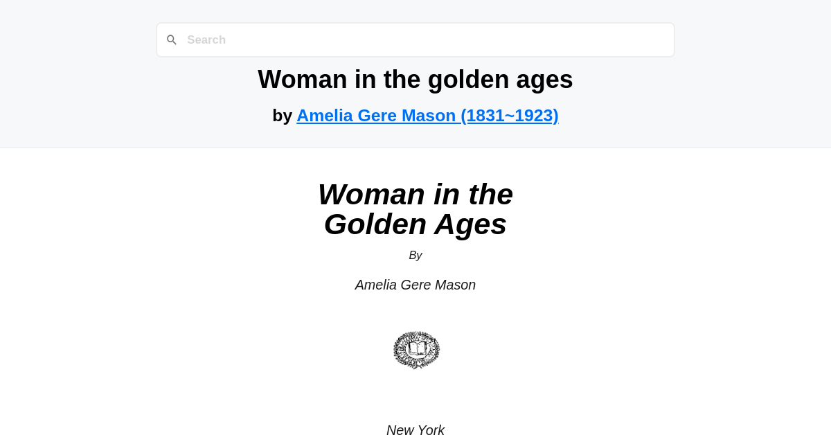 Woman in the golden ages