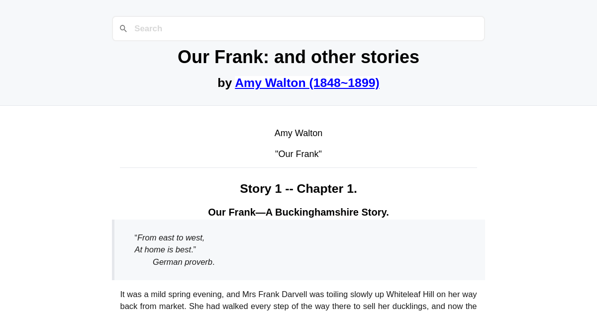 Our Frank: and other stories by Amy Walton (1848~1899)