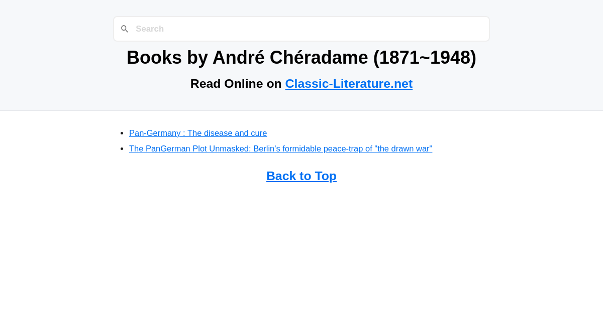 Books by André Chéradame (1871~1948) - Read Online on Classic ...