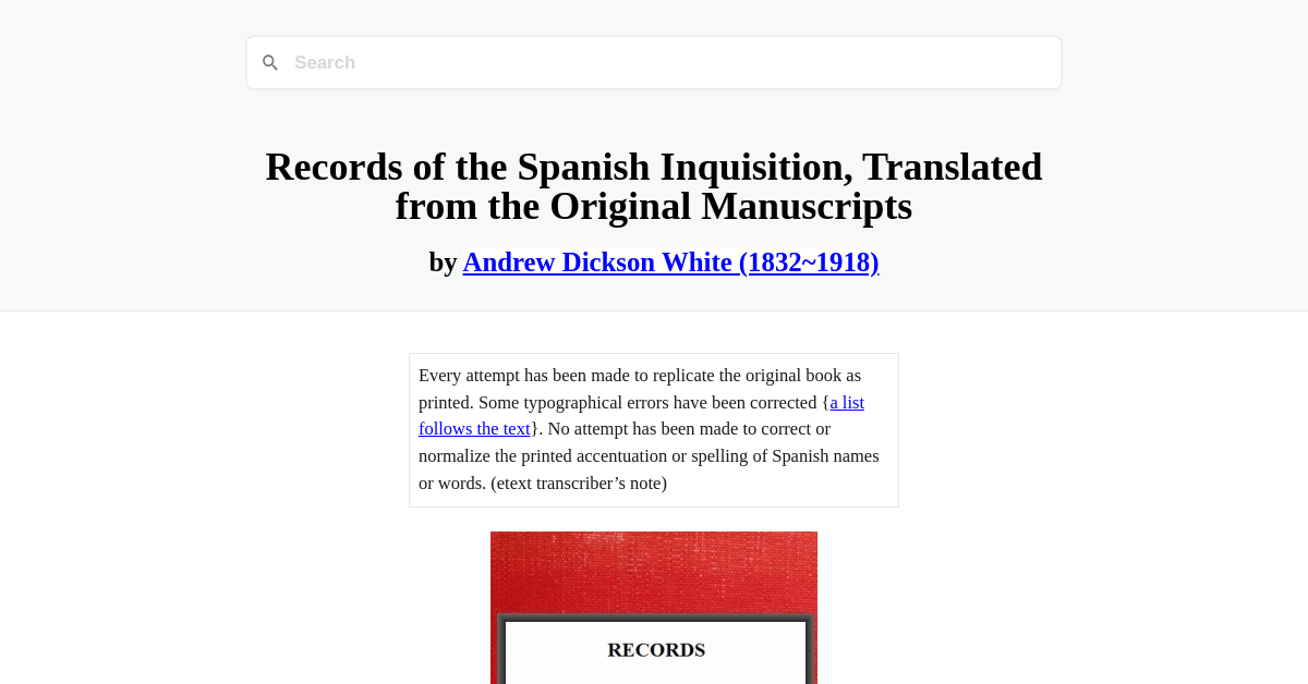 Records of the Spanish Inquisition, Translated from the Original ...