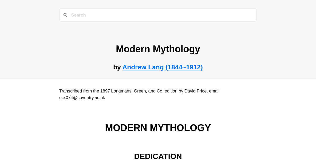 Modern Mythology