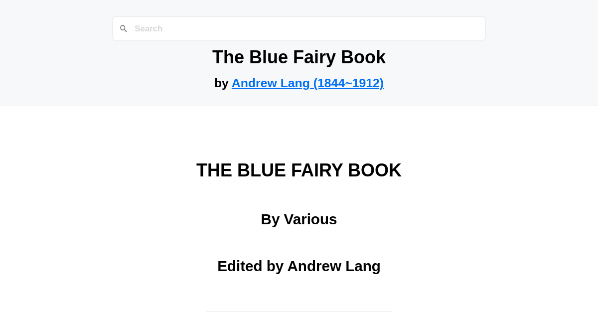 The Blue Fairy Book