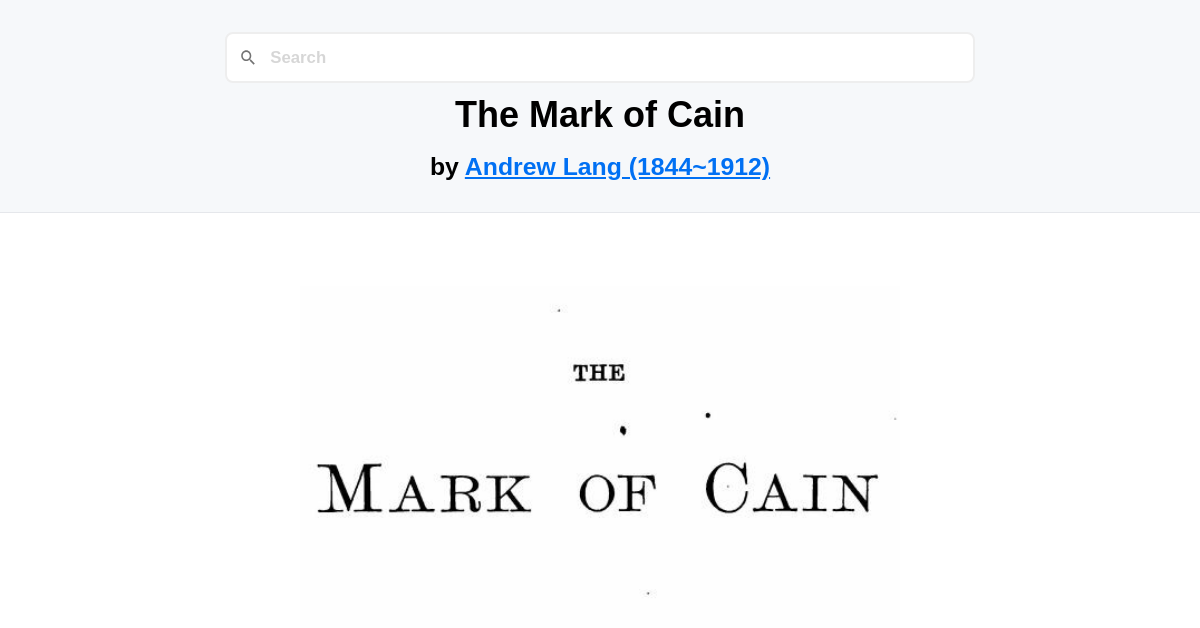 The Mark of Cain