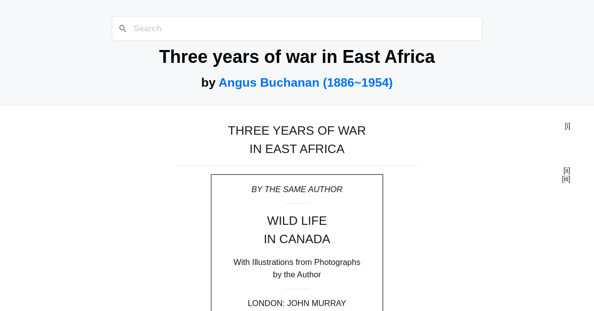 Three years of war in East Africa by Angus Buchanan (1886~1954)