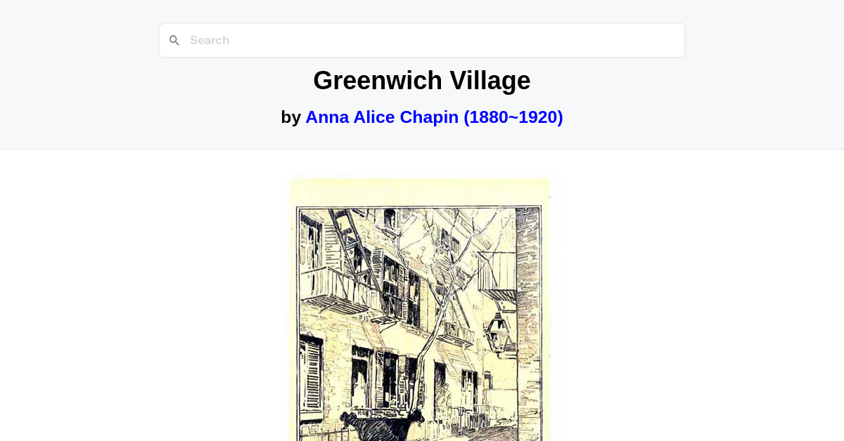 Greenwich Village by Anna Alice Chapin (1880~1920)
