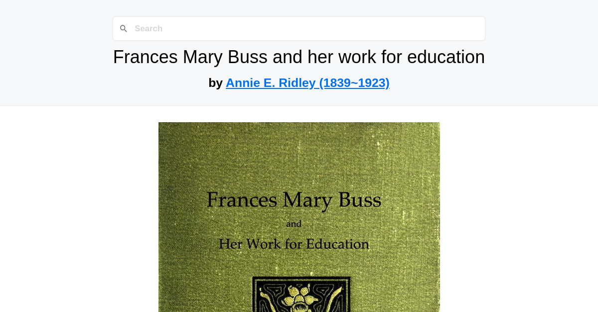 Frances Mary Buss and her work for education