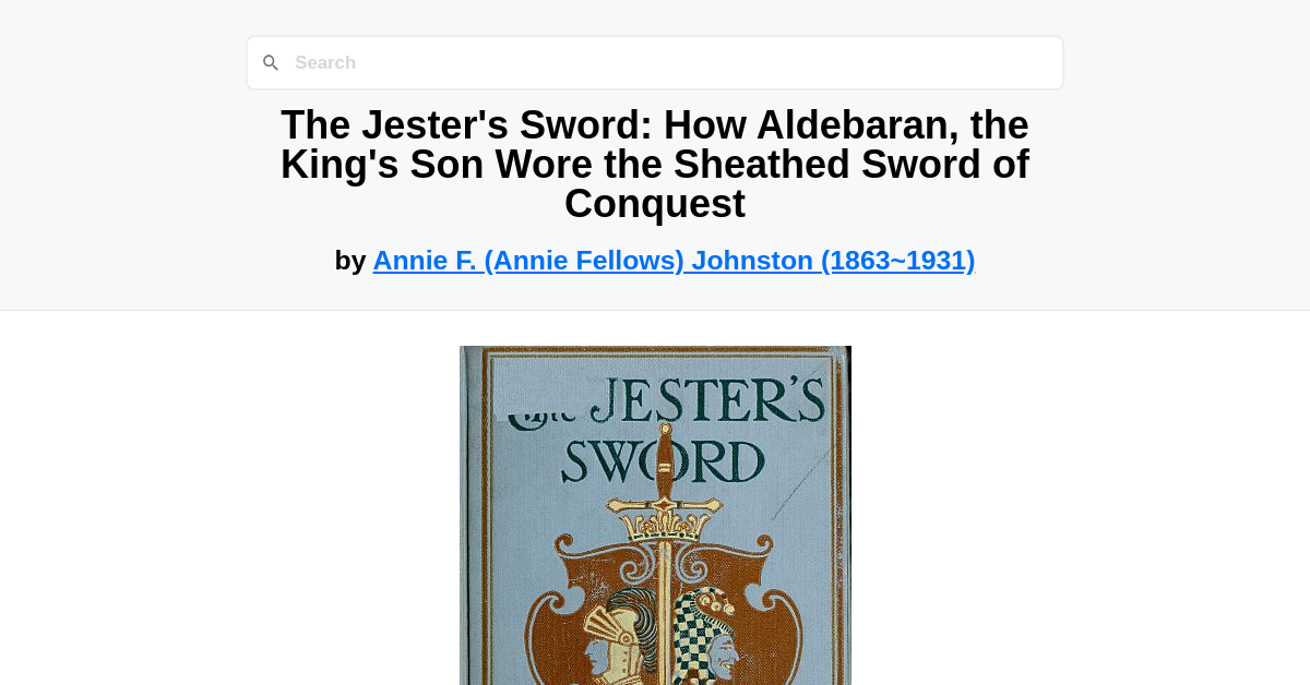 The Jester's Sword: How Aldebaran, the King's Son Wore the Sheathed ...