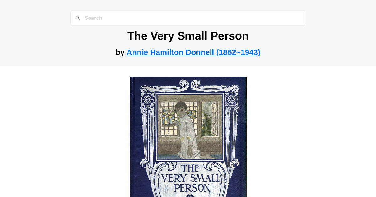 The Very Small Person by Annie Hamilton Donnell (1862~1943)