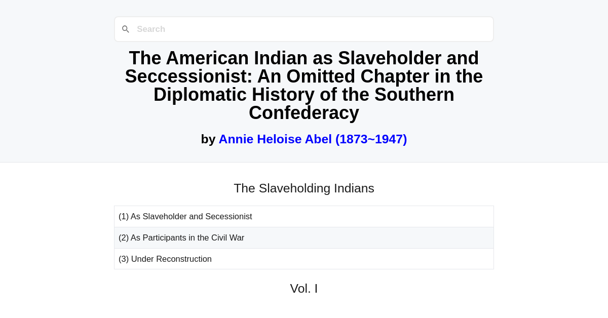 The American Indian as Slaveholder and Seccessionist: An Omitted ...