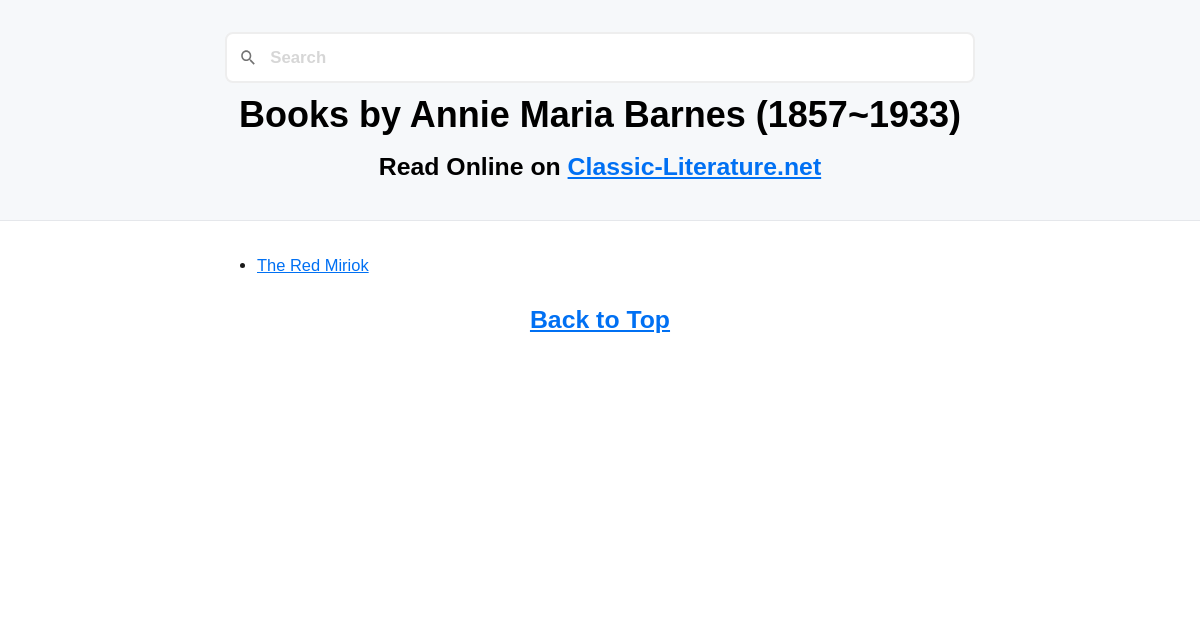 Books by Annie Maria Barnes (1857~1933) - Read Online on Classic ...