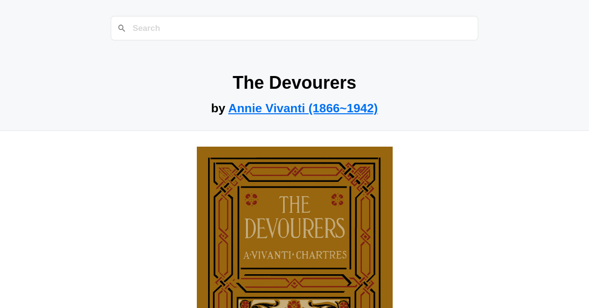 The Devourers by Annie Vivanti (1866~1942)