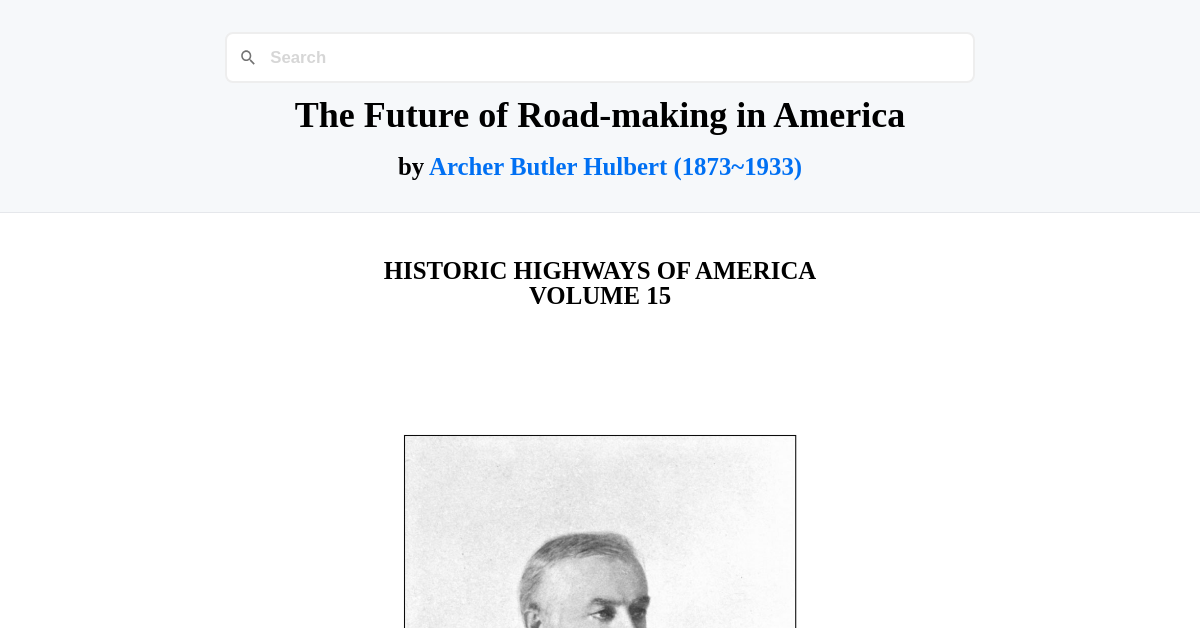 The Future of Road-making in America