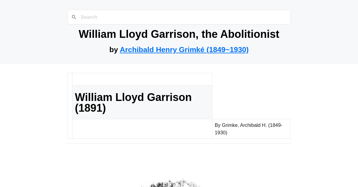 William Lloyd Garrison, the Abolitionist by Archibald Henry Grimké ...