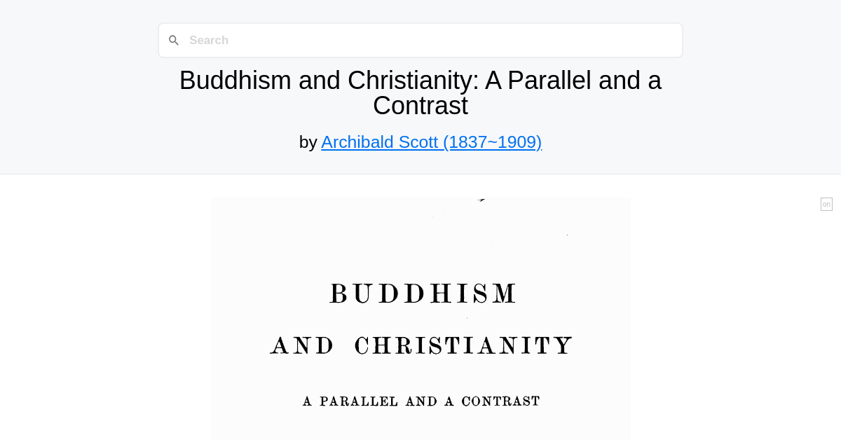 Buddhism and Christianity: A Parallel and a Contrast by Archibald Scott ...
