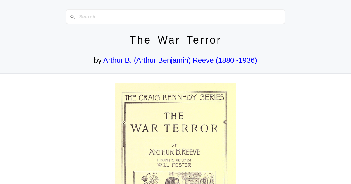 The War Terror by Arthur B. (Arthur Benjamin) Reeve (1880~1936)