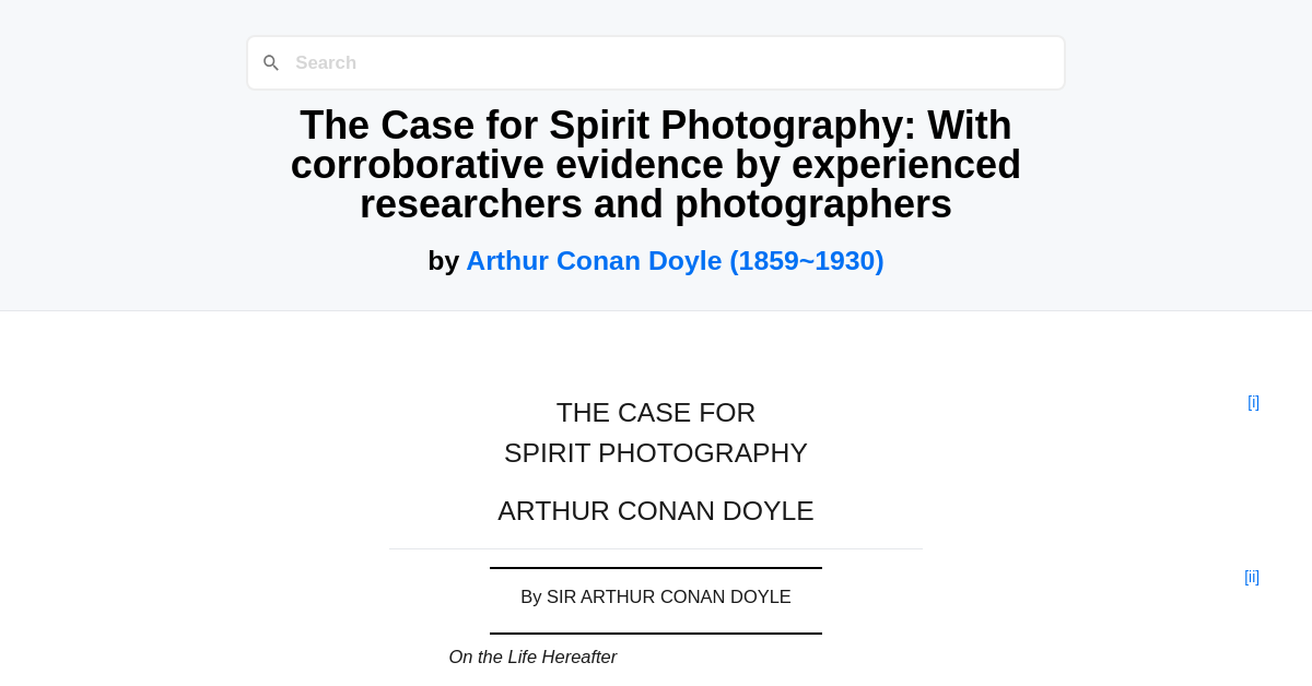 The Case for Spirit Photography: With corroborative evidence by ...