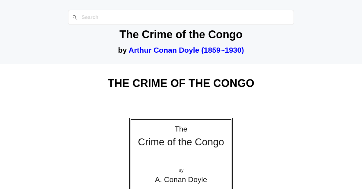 The Crime of the Congo by Arthur Conan Doyle (1859~1930)
