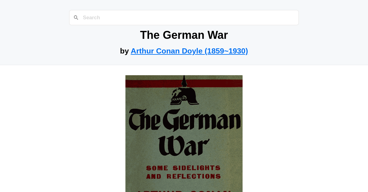 The German War by Arthur Conan Doyle (1859~1930)