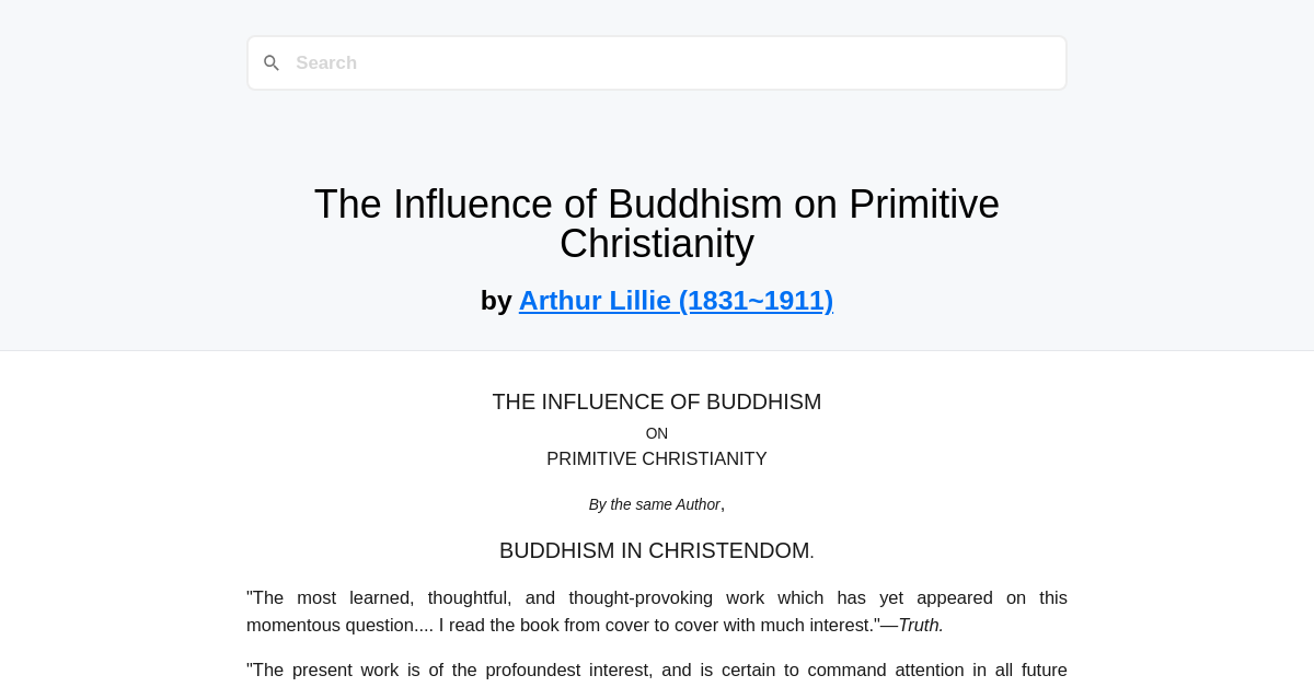 The Influence of Buddhism on Primitive Christianity