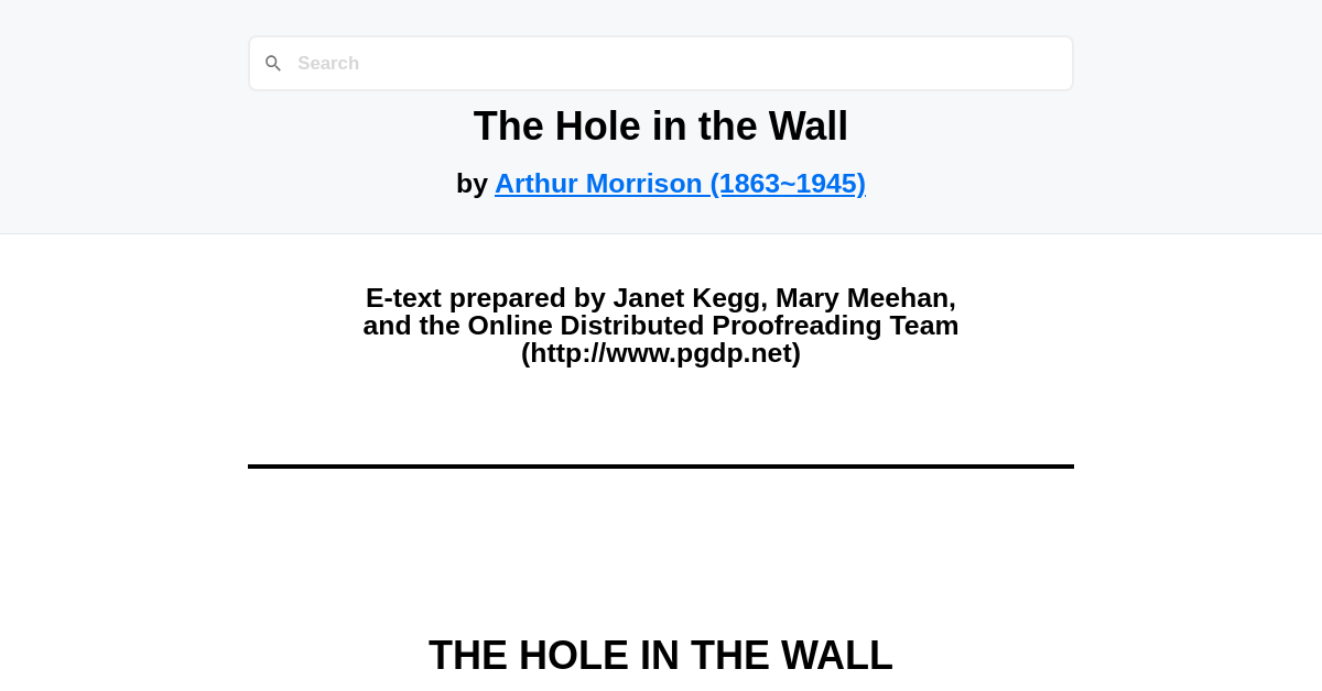 The Hole in the Wall
