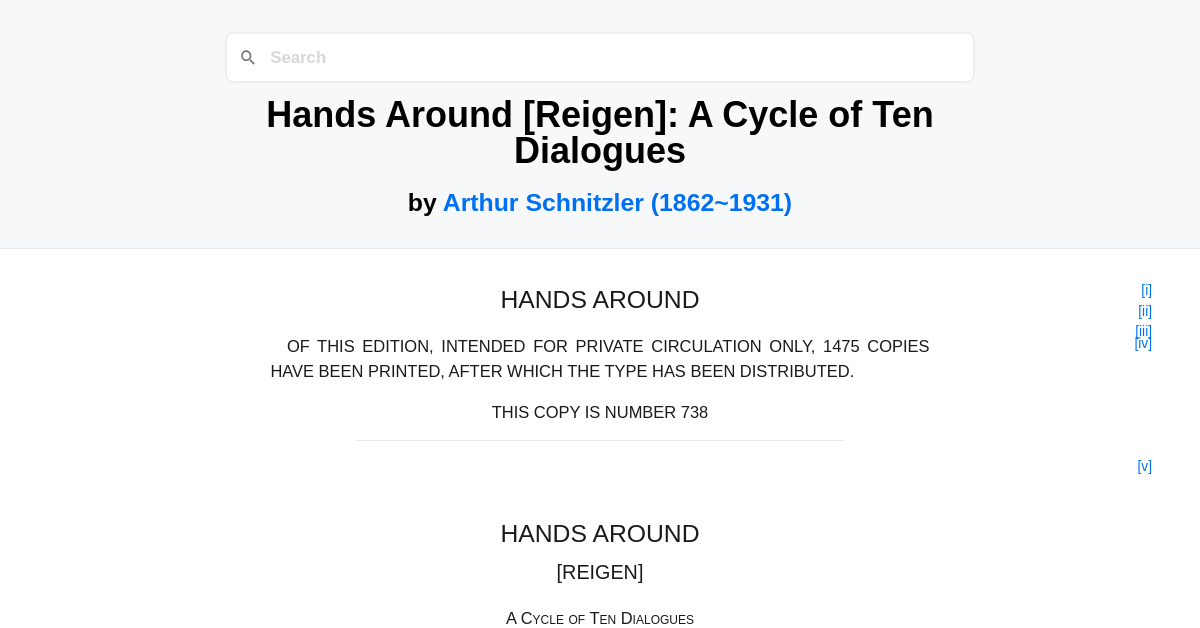 Hands Around [Reigen]: A Cycle of Ten Dialogues by Arthur Schnitzler ...