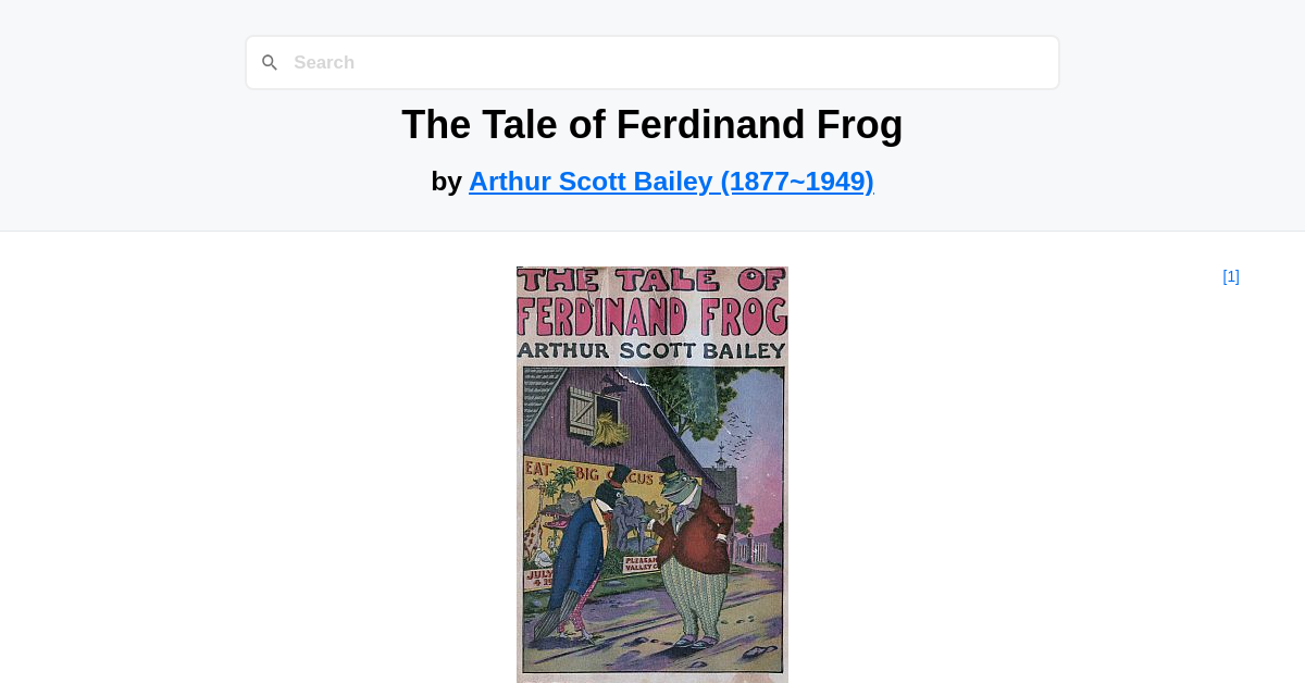 The Tale of Ferdinand Frog by Arthur Scott Bailey (1877~1949)
