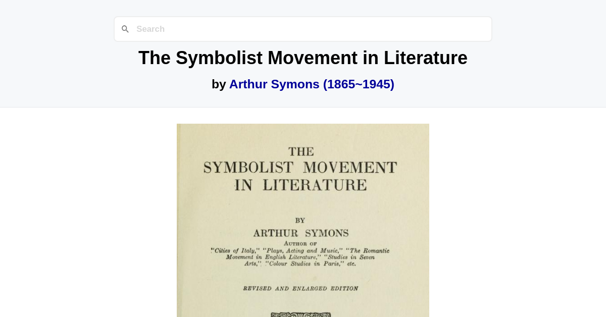 The Symbolist Movement in Literature