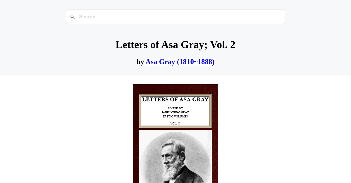 Letters of Asa Gray; Vol. 2 by Asa Gray (1810~1888)