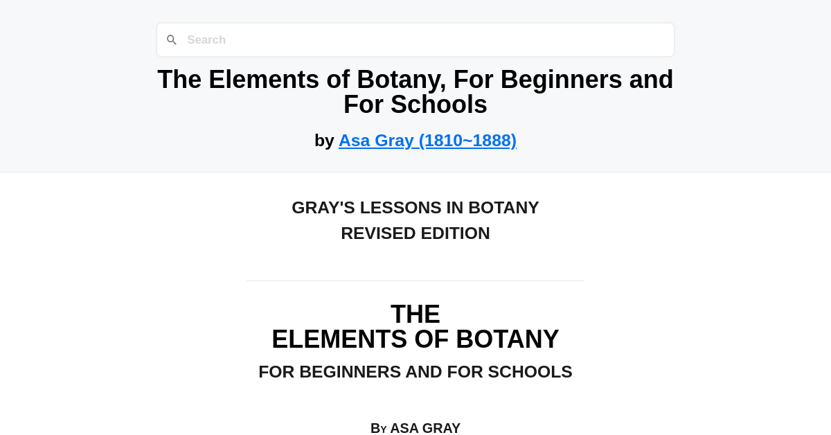 The Elements of Botany, For Beginners and For Schools